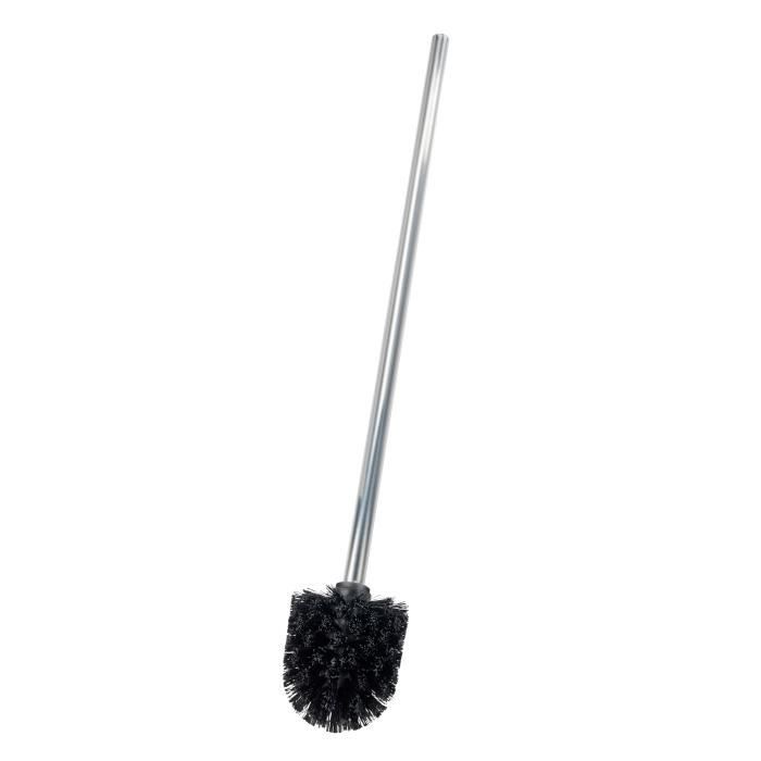 WENKO Brosse WC noire de rechange pour porte-brosse WC avec manche en acier inox mat ...