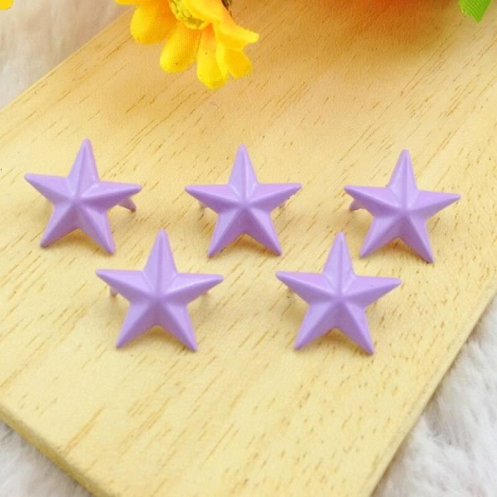 RIVET,Violet--Rivets en étoile pour l'artisanat du cuir, 100 pièces ...