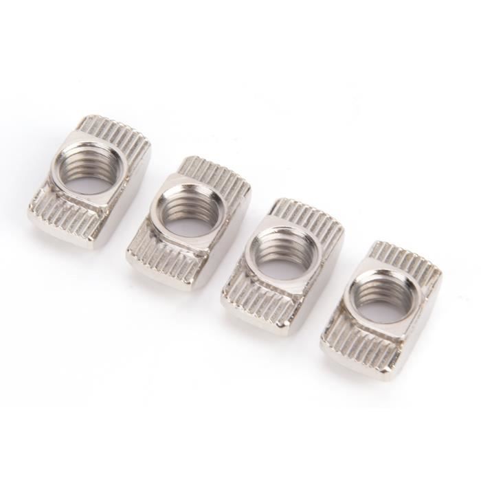 Zerone écrou coulissant en T 100Pcs Écrou à rainure en T Nickelage ...