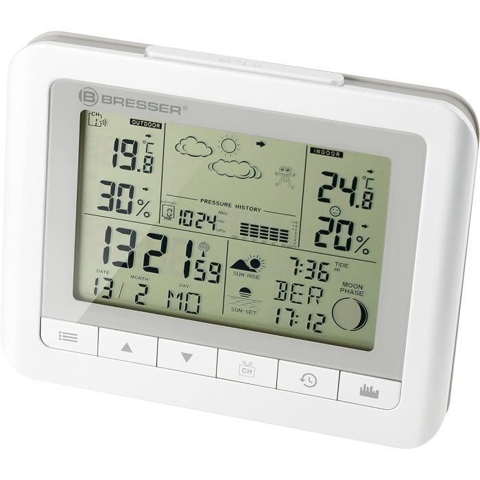 Station Météo 16.5 X 2.9 X 13 Cm Weiß & Thermomètre Hygromètre Temeo ...