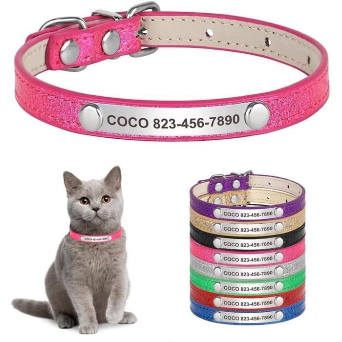 Collier De Chat En Cuir Personnalisé Collier De Chat Personnalisé Anti ...
