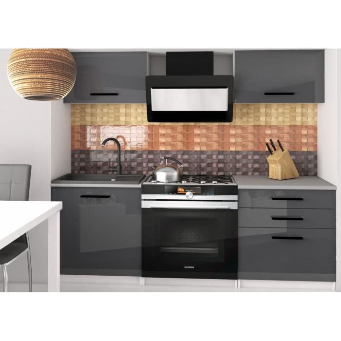HIDEKA - Cuisine complète L120 cm - Cuisine droite 4 pcs - Plan de ...