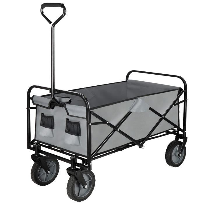 Chariot de transport pliable - SPRINGOS - Gris - Charge max 80 kg - 4 ...