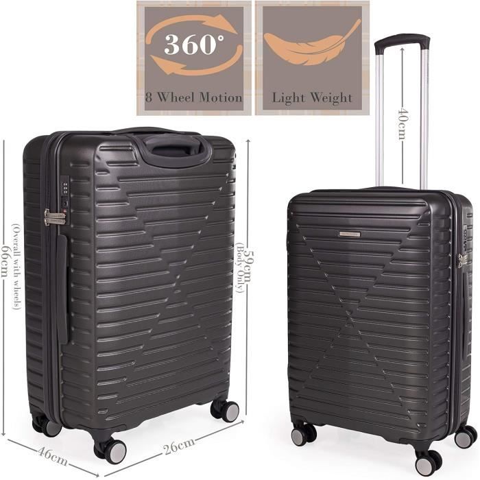 Valise Rigide En Abs Bagage De Voyage Avec 8 Roulettes Pivotantes ...
