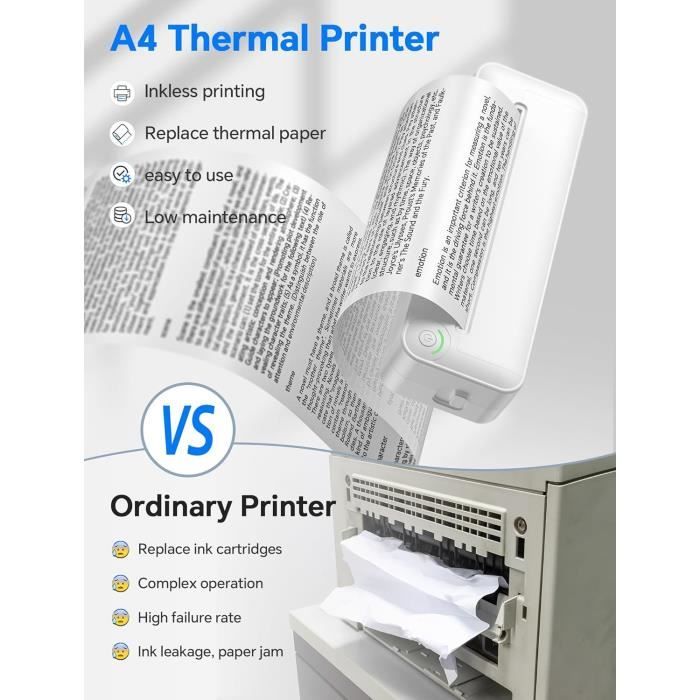 Cozion A4 Imprimante Portable Thermique, X8 Imprimante Bluetooth Petite ...