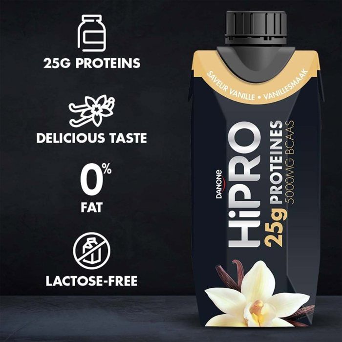 Danone HiPRO Boisson Protéinée - Vanille - 32 x 330 ml - 25g Protéines ...