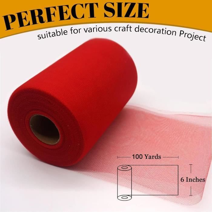 Tulle,Rouleau de Mariage en Tulle, 6 inch x 100 Yard Tulle Bobine ...