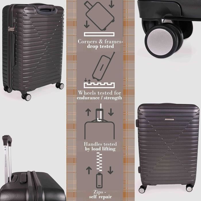 Valise Rigide En Abs Bagage De Voyage Avec 8 Roulettes Pivotantes ...