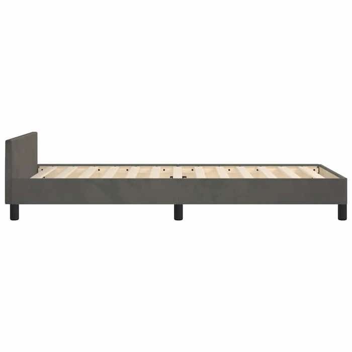 Lit 1 place - Cadre de lit adulte, sans matelas, gris foncé 90x190 cm ...