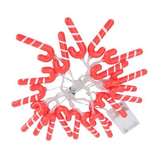Mxzzand Guirlandes lumineuses de canne de bonbon 9.8ft 20LED Christmas ...
