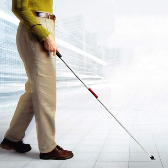 Cannes Blanches, Bâton De Marche Pliable 4 Sections Avec Poignées En ...