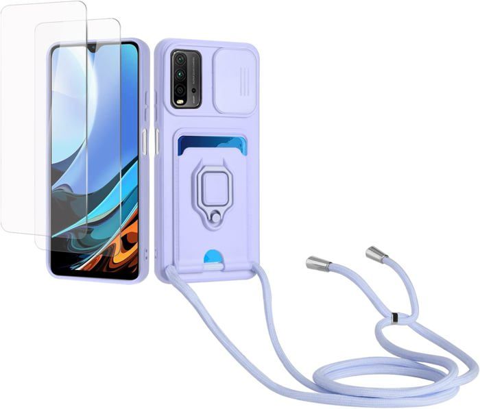 Cordon de Coque pour Redmi 9T/9 Power/Xiaomi Poco M3 avec Verre Trempé ...