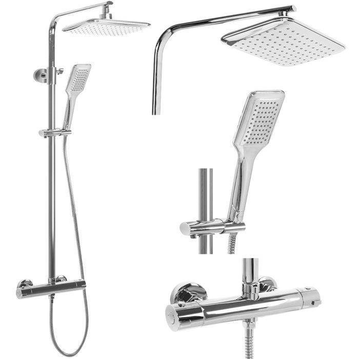 Colonne De Douche Rea Tom Kit De Douche Chrome 7 X 27,5 X 120 Cm ...