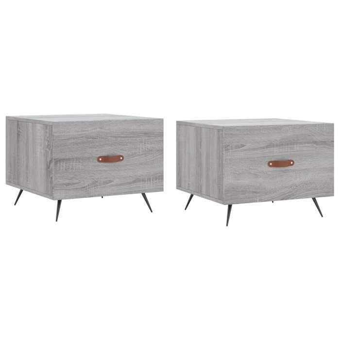 JILL'S - Tables basses - VIDAXL - Lot de 2 - sonoma gris 50x50x40cm ...