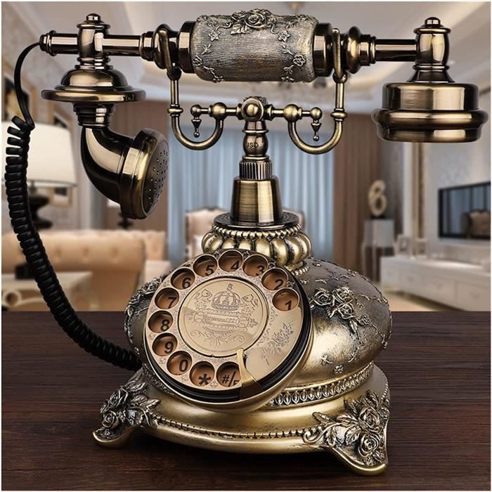 Téléphone Antique européen téléphone Fixe Maison rétro téléphone ...