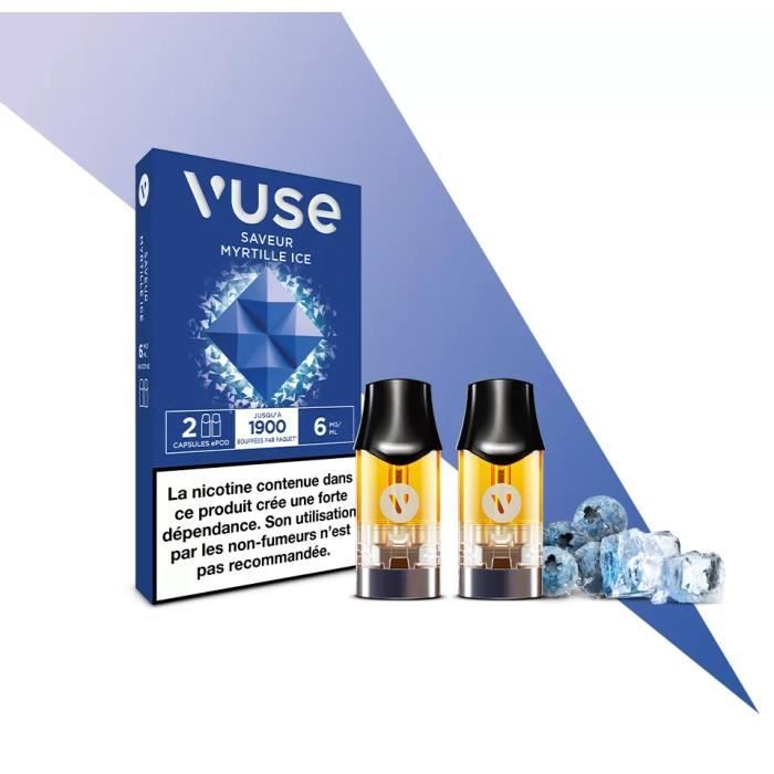 1 BOITE DE 2 CAPSULES VUSE EPOD MYRTILLE ICE 6 MG - Cdiscount Au quotidien