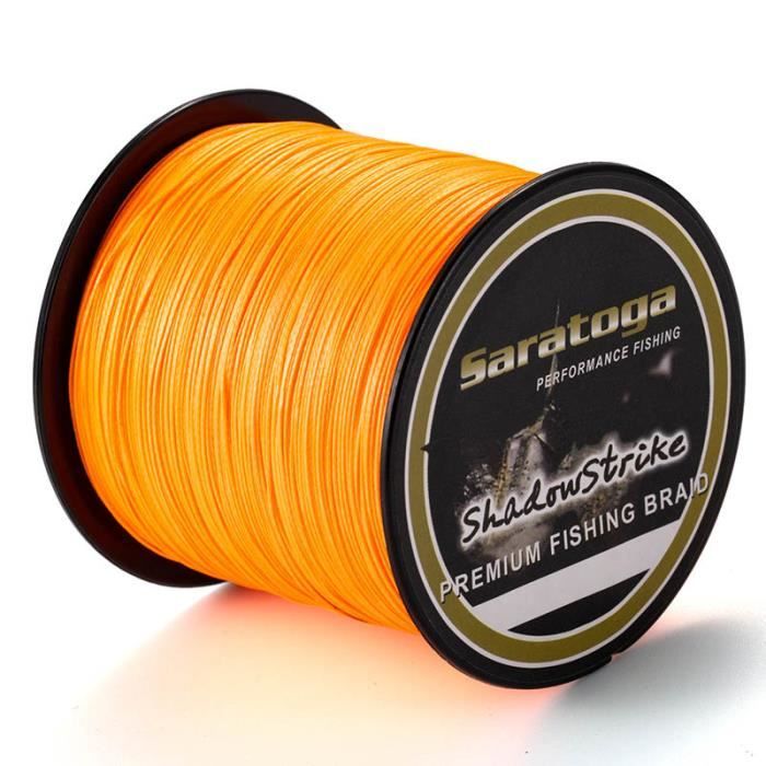 Orange-80LB 0.48MM--Fil De Pêche Tressé 8 Brins De Haute Qualité ...