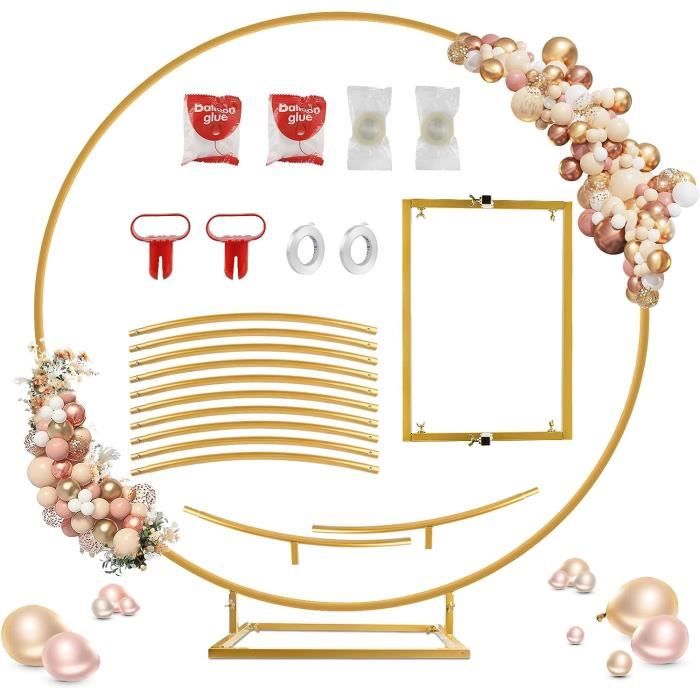 2M Arche Ballon Anniversaire, Kit Arche De Ballons En Métal, Arche ...