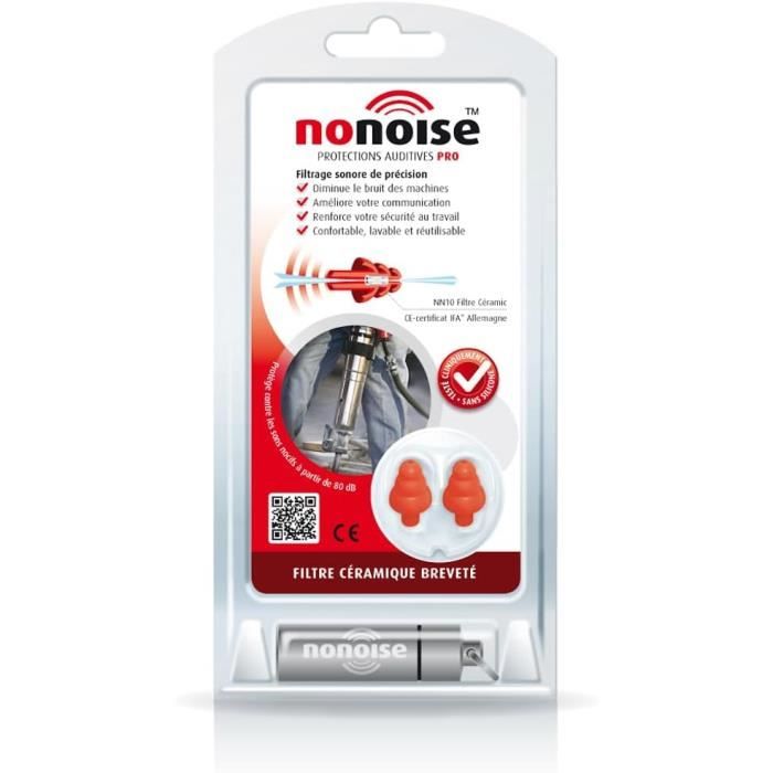 Nonoise Pro - Protection Auditive Chantier Et Atelier - Bouchon D'Oreille Avec Filtre Acoustique ...