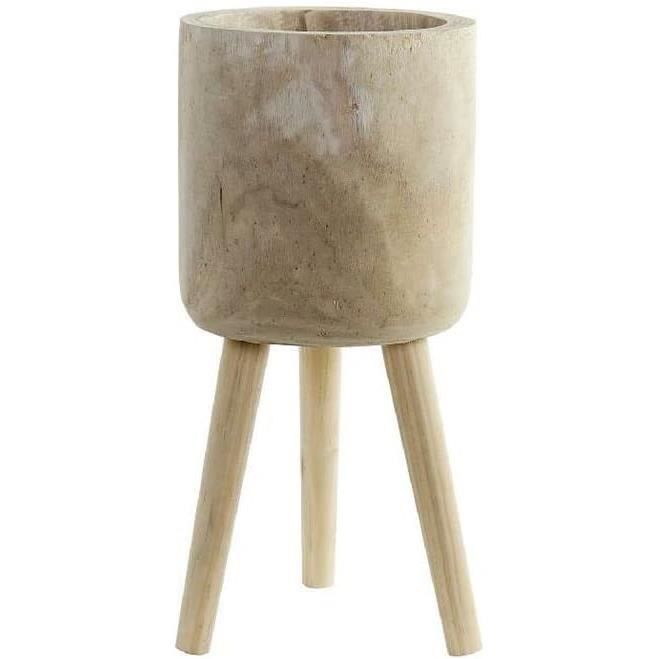 Cache-pot en bois naturel - DKD Home Decor - Rectangulaire - 24 x 24 x ...