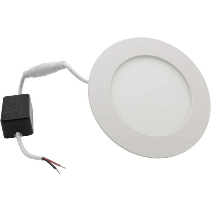 Spot LED 6 W panneau ultra fin encastrable lumière diffuse trou 11 cm ...