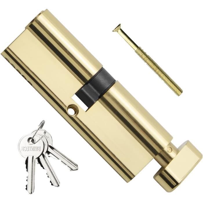 1 Pcs 45T-45mm Euro Cylindre en laiton, 90mm Thumbturn-Key Barrel Lock ...
