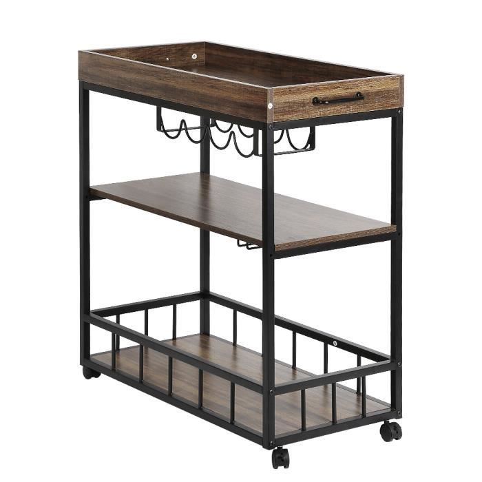 HSTURYZ Chariot de Service Desserte à Roulettes Chariot Commode Roulant ...