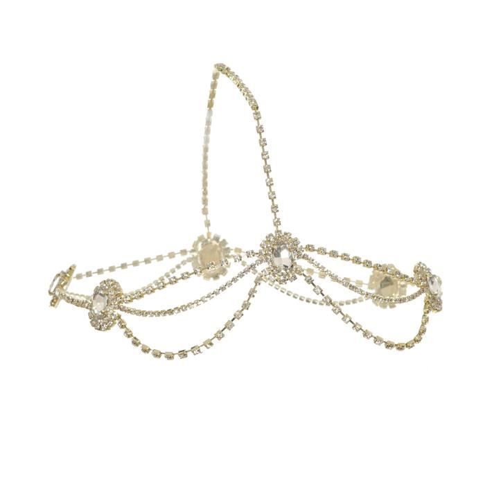 Diadème tiare couronne dorée avec pierres et strass, bijou elfique ...