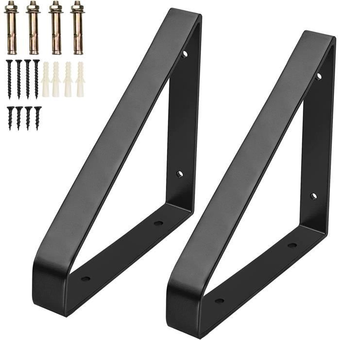 2pcs Équerre Fixation Métal Charge Lourde Equerre Murale Supports ...