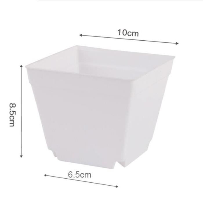 Pot De Fleur [marque] Mini Pot Rond En Plastique Blanc 50pcs Décoration De Bureau