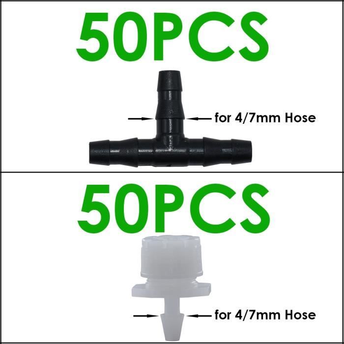 Taille SPL11-034-50PCS 50 pièces barbe té 3 voies 4-7mm connecteur ...