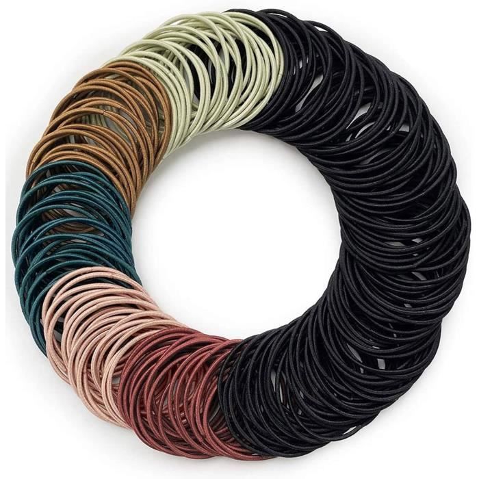 Attache Cheveux Fille, Elastique Cheveux Noir, Mini Chouchous Bandes ...