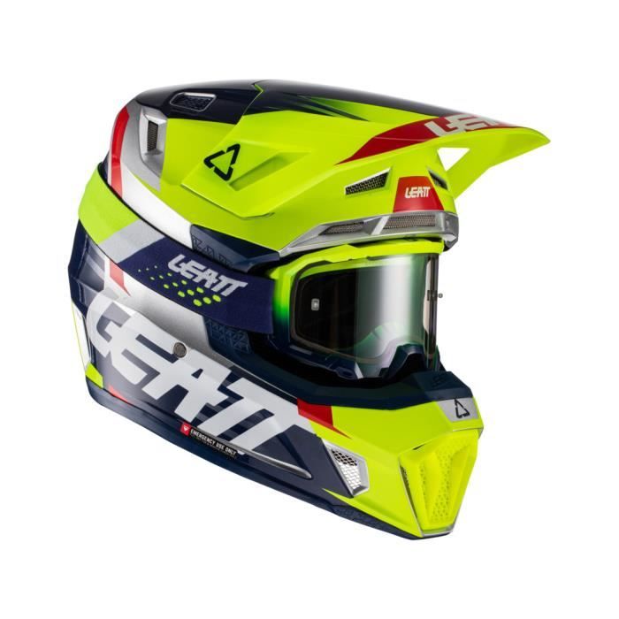 Casque moto cross avec lunettes de protection Leatt 7.5 V22 Graphic ...