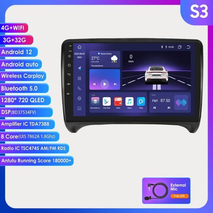 7862 Autoradio 3G+32G Android 12 pour Audi TT MK2 8J 2006-2014 Navigation GPS lecteur multimédia ...