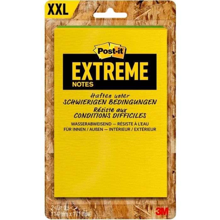 Note adhésive Post-it Extreme Notes EXT57M-2-FRGE 171 mm x 114 mm jaune ...