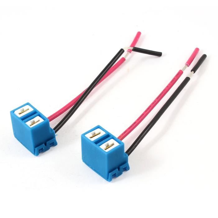 2 pcs H7 Fil céramique tête Voiture Câblage connecteur faisceau douille ...