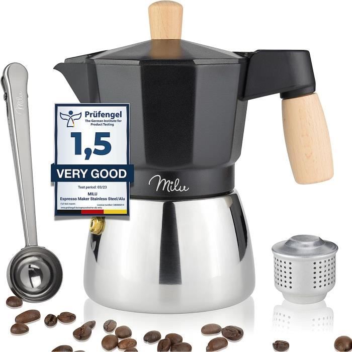 Milu cafetière Italienne Induction 3, 6, 9 Tasses Cafetière Moka en Alm ...