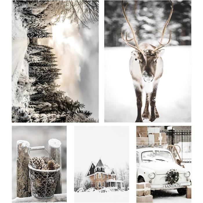 LAKSOL Tableau Decoration Murale Salon 5 Pièces Affiche Decoration Murale Set de Poster Premium ...