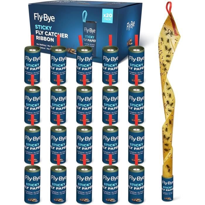 Fly-Bye 20x Rubans Attrape Mouche des Fruits - Anti Moucherons ...