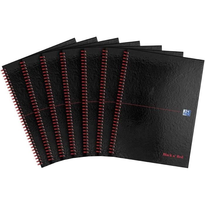 Black n' Red Oxford Cahier à spirales avec couverture rigide brillante ...