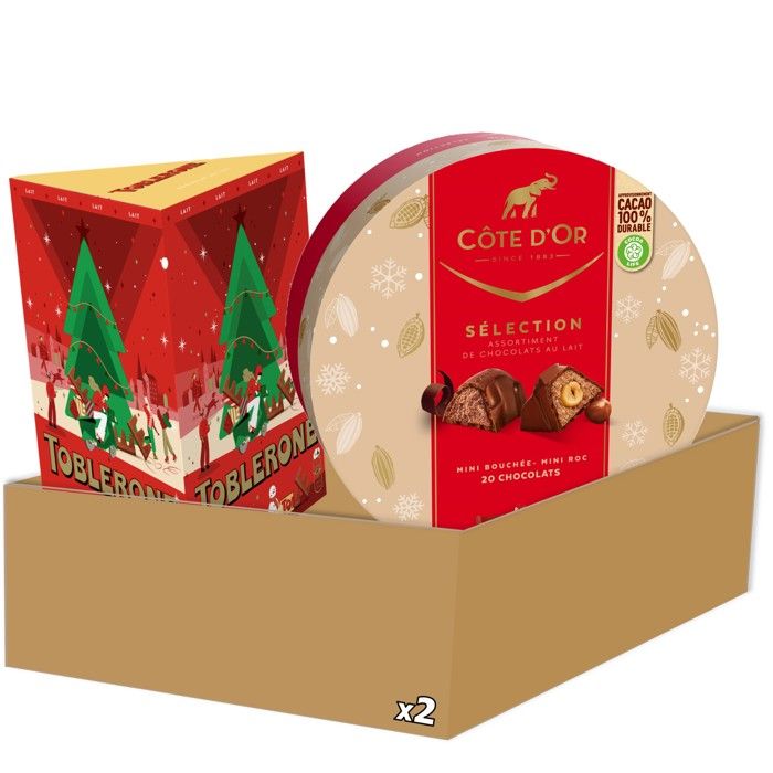 Chocolat Noel - Côte D'or, Toblerone - 1 Mini Boîte Cadeau Assortiment ...