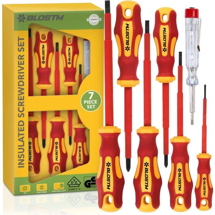 Jeu Tournevis Isolé - Lot De 7 Tournevis Electricien Professionnel ...