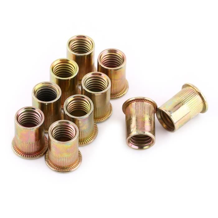 Vvikizy Écrou Rivet M3-M12 Écrou de Rivet Fileté Plat en Acier au ...