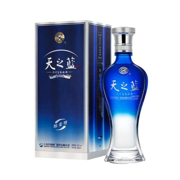 Eau de vie chinoise - Baijiu - Yanghe Sky Blue 52° 500ml - La cave Cdiscount