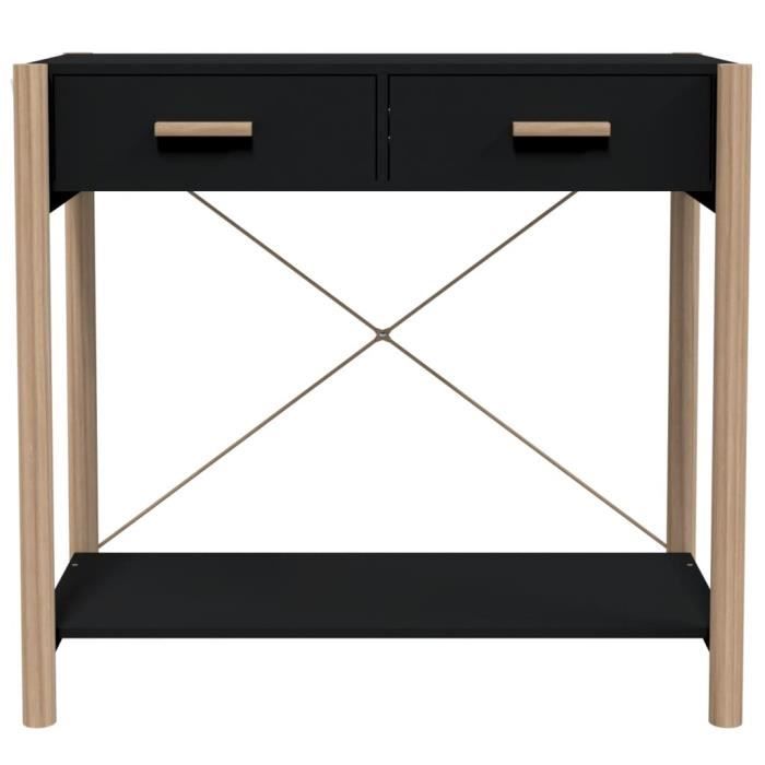 FAN - Table console Noir 82x38x75 cm Bois d'ingénierie - YOSOO - DX5201 ...