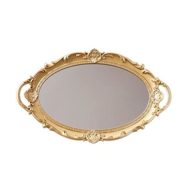 PLATEAU,Gold--Plateau de Rangement Décoratif Européen, Idéal pour ...