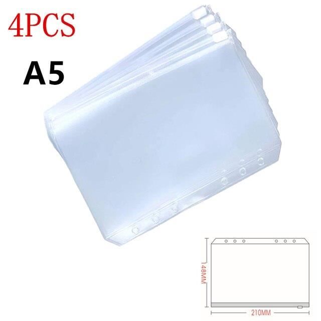 POCHETTE PLASTIQUE,A5 4PCS--classeur à feuilles en Pvc, organiseur de ...