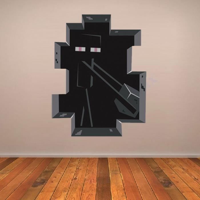 Minecraft Sticker Adhésifs Muraux Maison Decoration Minecraft Enderman ...