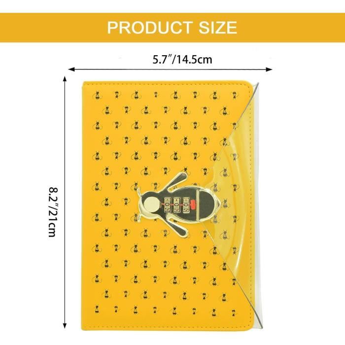 Carnet De Note Avec Serrure En Forme D'Abeille, A5 Journal Intime Avec ...