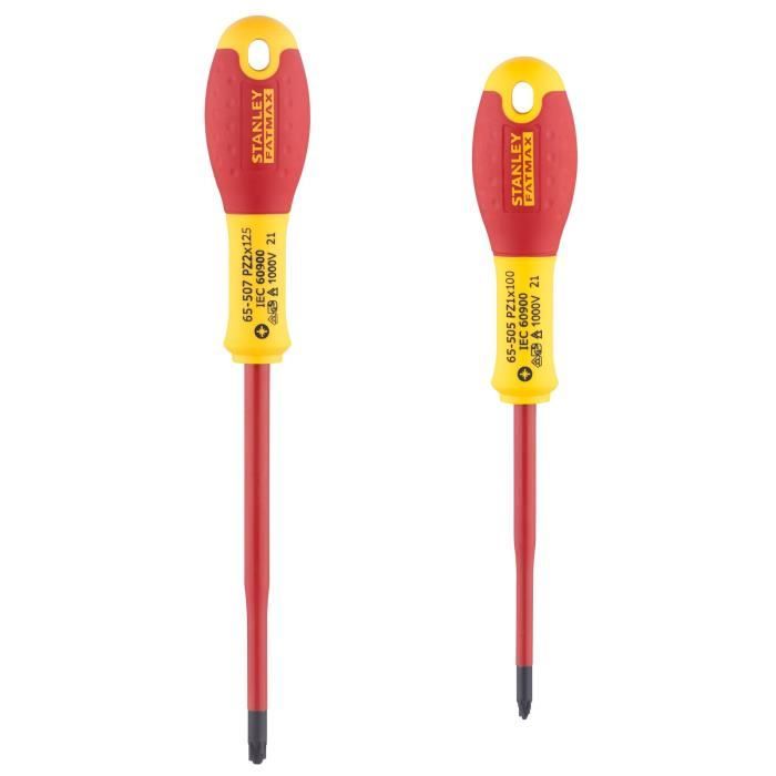 Jeu de 2 Tournevis - STANLEY FATMAX - FMHT0-62649 - Isolés 1000V ...